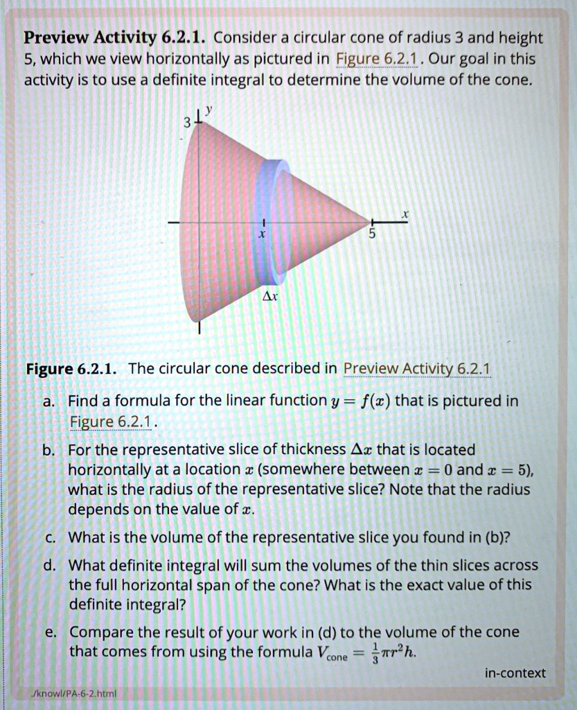 preview activity 621 consider a circular cone of radius 3 and height ...