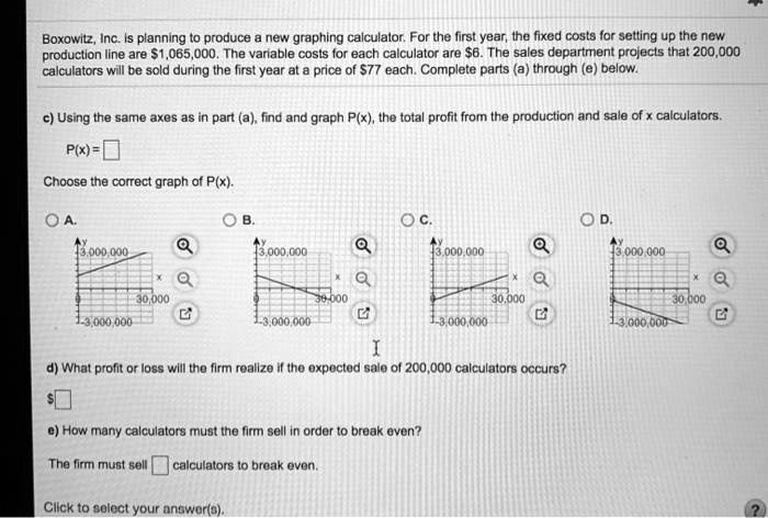Boxowitz inc planning produce new graphing calculalor for...