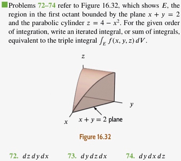 SOLVED: Problems 72-74 refer to Figure 16.32, which shows E, the region ...