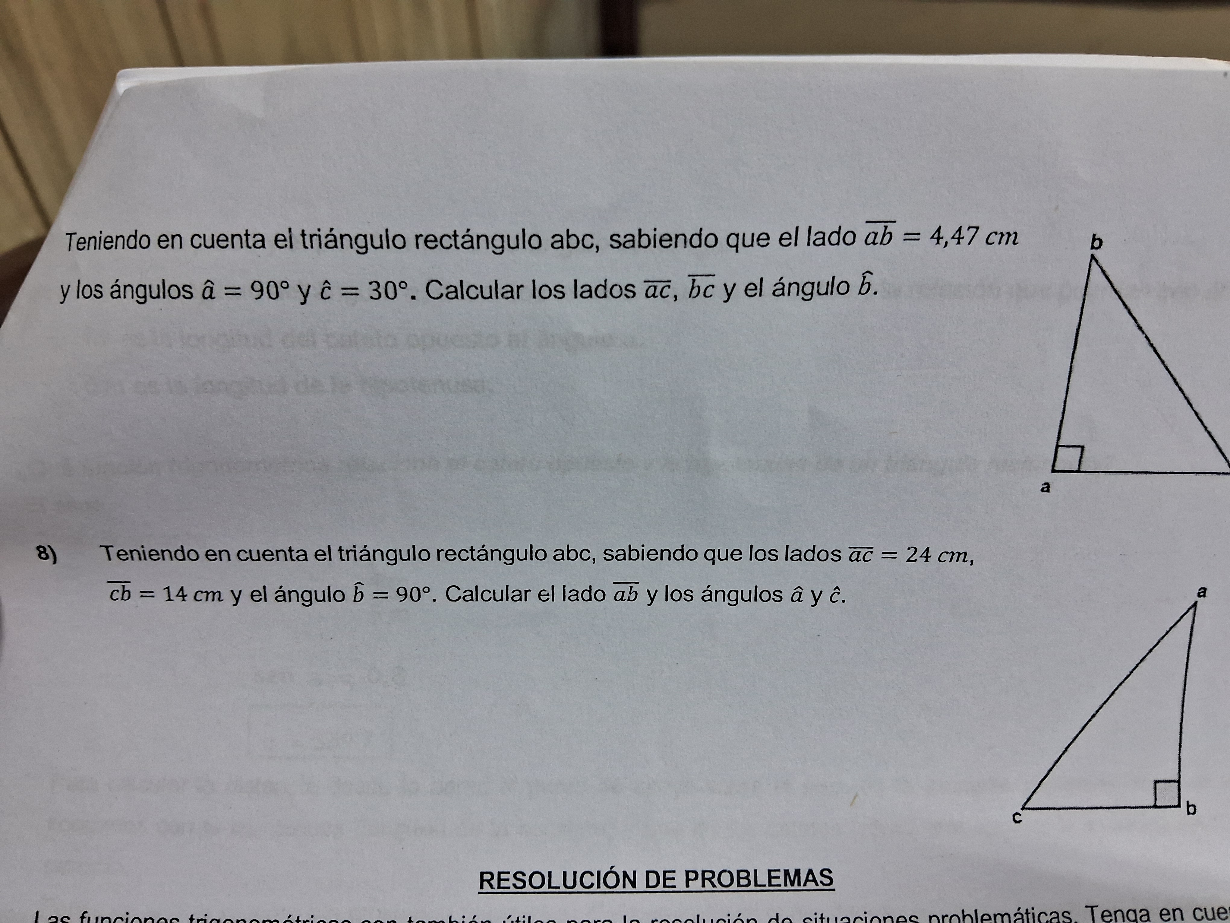 Teniendo en cuenta ei triángulo rectángulo abc, sabiendo que el lado a ...