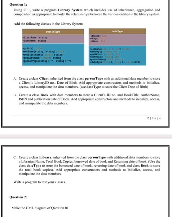 texts question 1 using c write a program library system which includes use of inheritance ...
