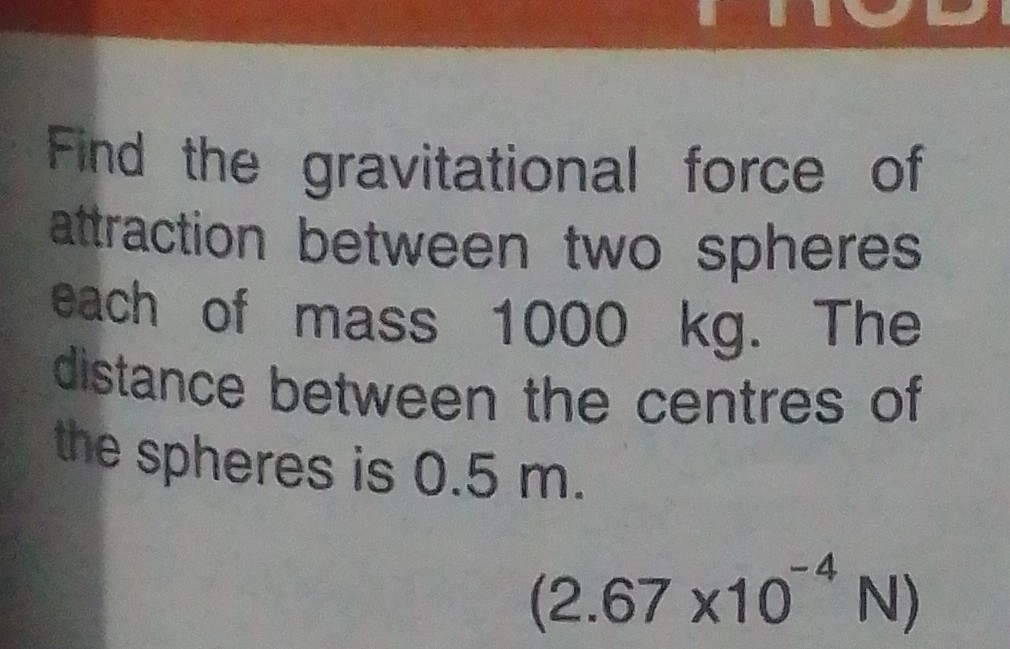 Solved Find The Gravitational Force Of Attraction Between Two Spheres