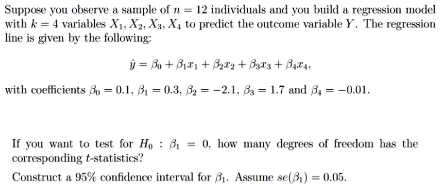 SOLVED: Suppose you observe a sample of n = 12 individuals and you ...