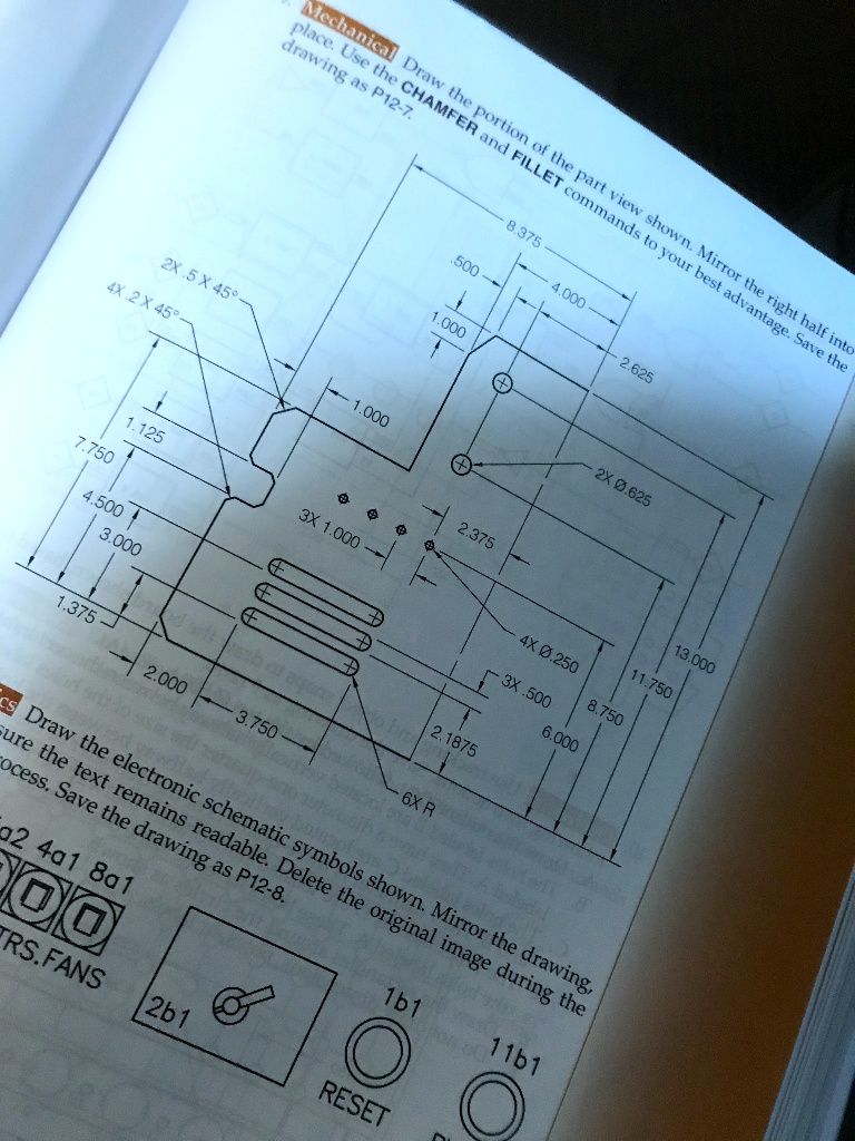 SOLVED: 7. Draw the portion of the part view shown. Mirror the right ...