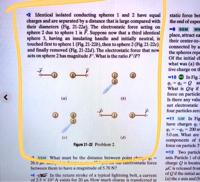 SOLVED:Identical isolated conducting spheres and have equal static ...