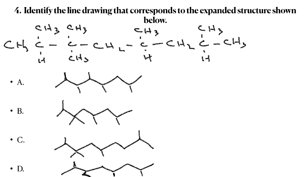 SOLVED:7. Identify theline drawing that corresponds to the expanded ...