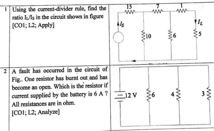 SOLVED: 15 W Using the current-divider rule, find the ratio I/Is in the ...