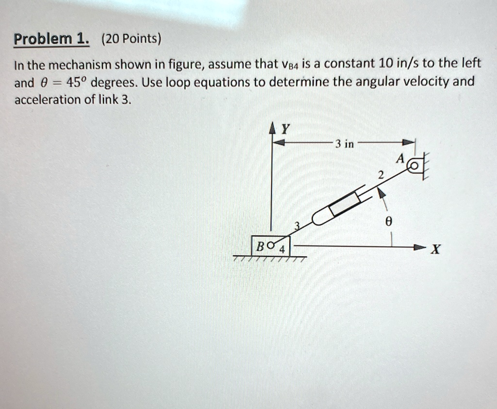 problem 1 20 points in the mechanism shown in figure assume that vb4 is a constant 10 ins to the ...