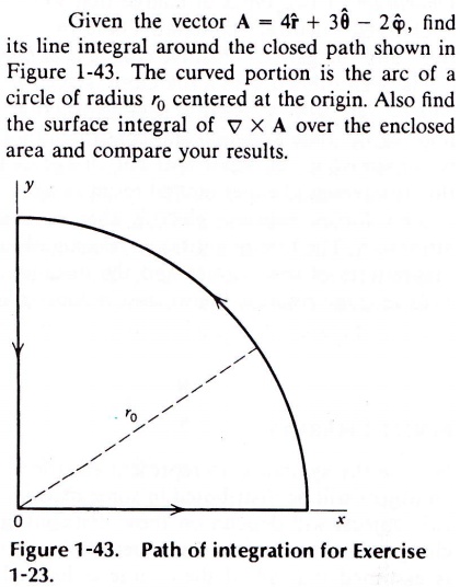 SOLVED: Given the vector A = 4r + 30 - 2, find its line integral around ...