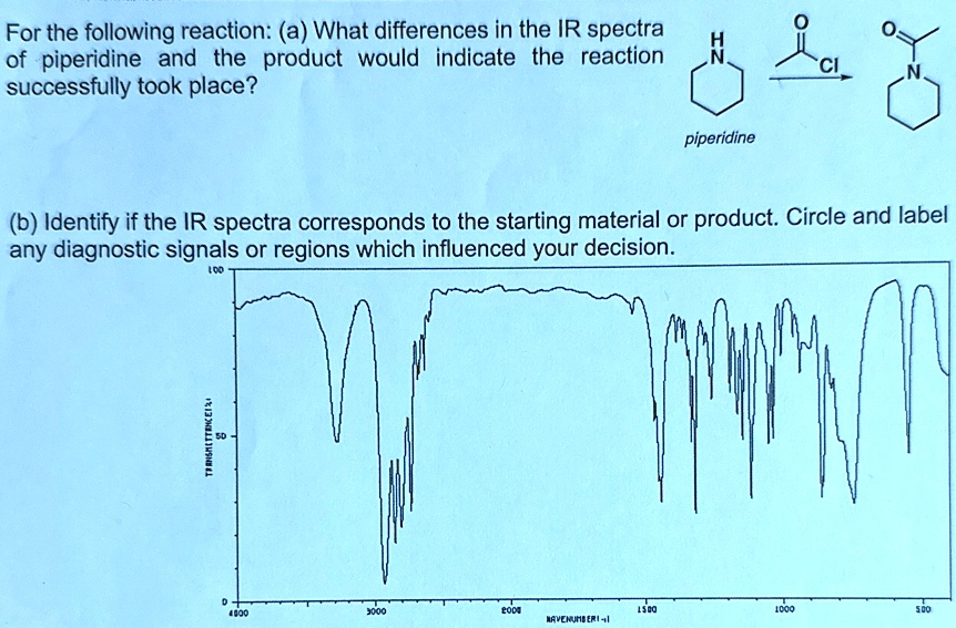 for the following reaction a what differences in the ir spectra of ...