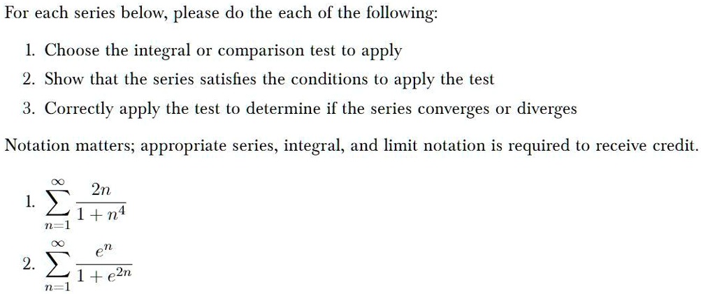 SOLVED: For each series below, please do the each of the following ...
