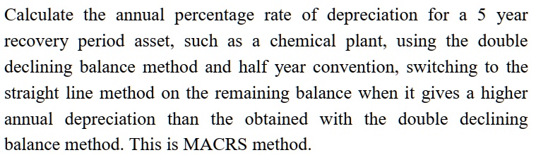 SOLVED: Calculate the annual percentage rate of depreciation for a 5 ...