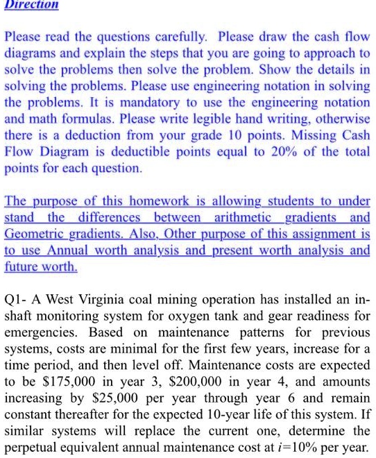 Direction Please read the questions carefully. Please draw the cash ...