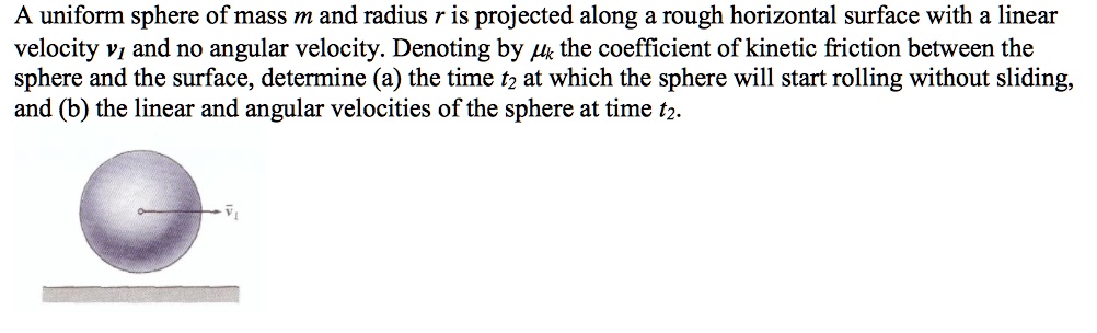 Solved A Uniform Sphere Of Mass M And Radius R Is Projected Along A