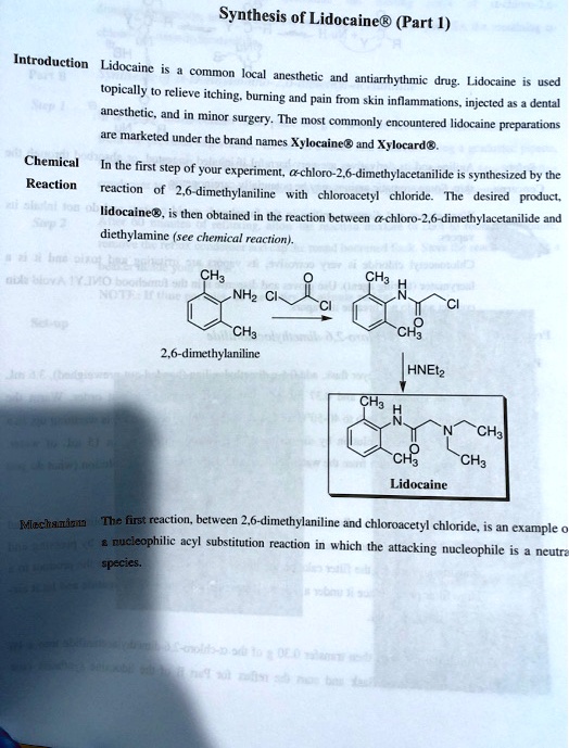synthesis of lidocaine part i introduction lidocaine common local ...
