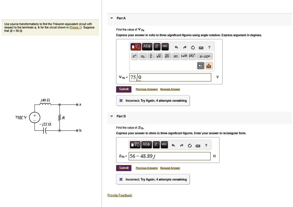 SOLVED: Use source transformations to find the Thévenin equivalent circuit with respect to the ...