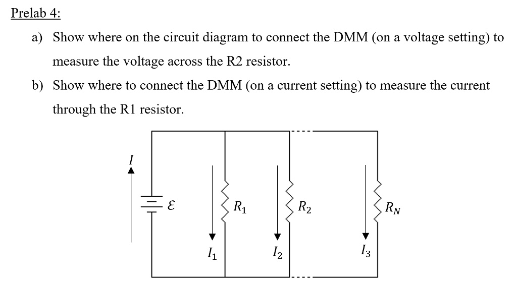 SOLVED: Prelab 4: a) Show where on the circuit diagram to connect the ...