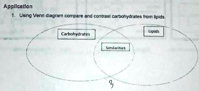 Application 1. Using Venn diagram compare and contrast carbohydrates ...