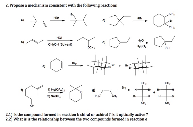 SOLVED: 2. Propose mechanism consistent with the following reactions CH ...