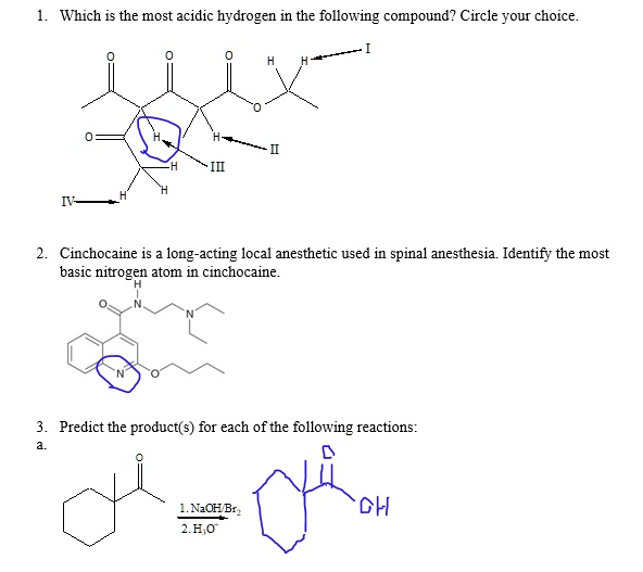 SOLVED: Which is the most acidic hydrogen in the following compound ...
