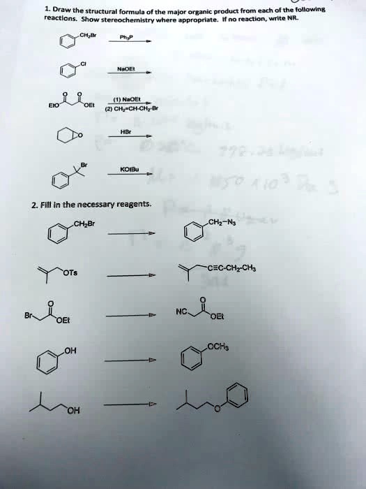 SOLVED: Draw the structural formula of the major organic product from each of the following ...