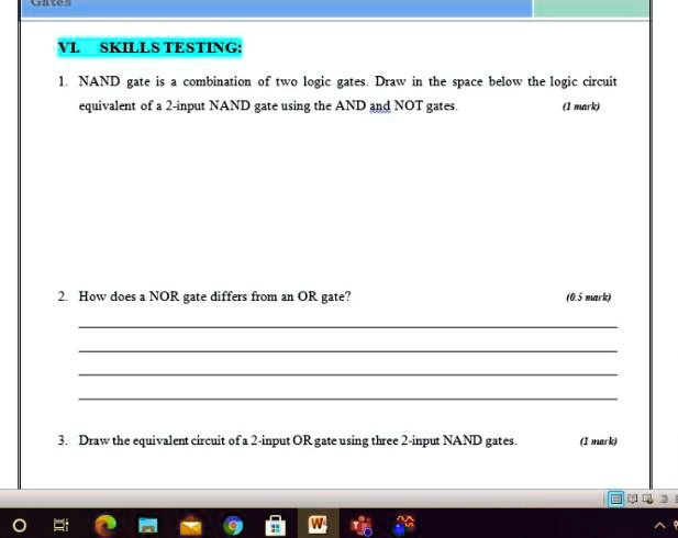 Solved Vlskillstesting 1 A Nand Gate Is A Combination Of Two Logic 7045