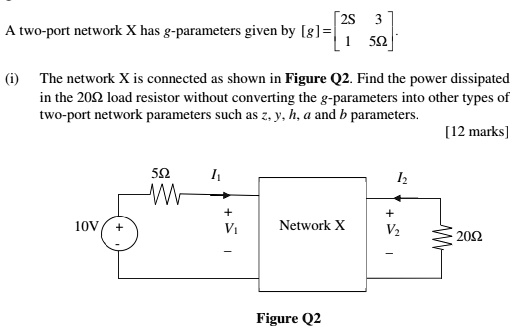 SOLVED: A two-port network X has parameters given by [g] = 52. The network X is connected as ...