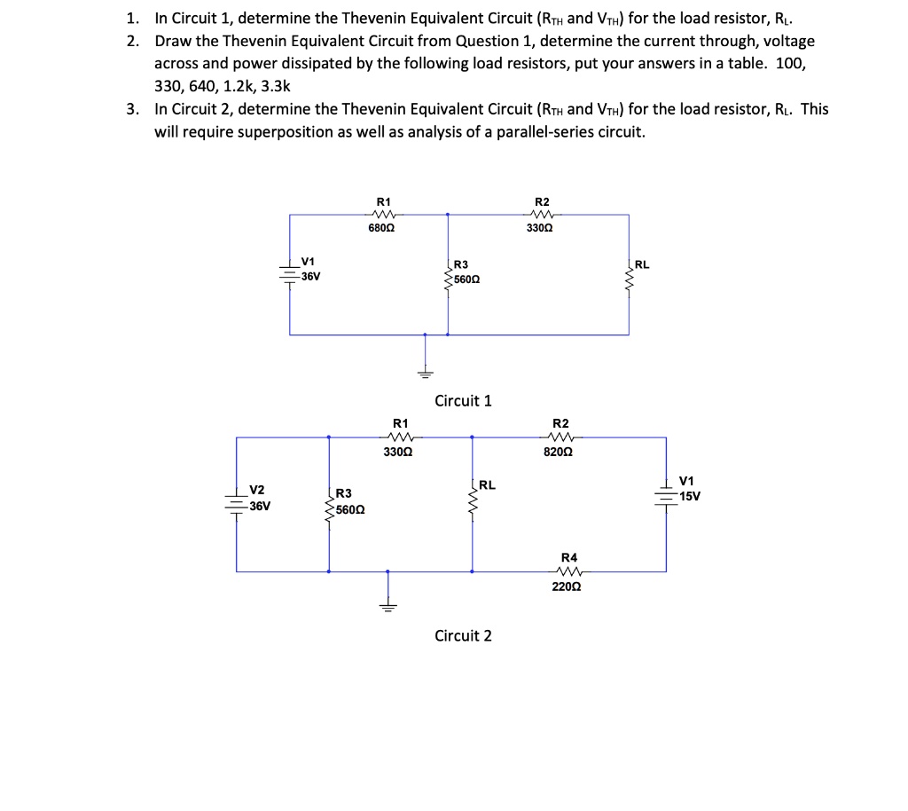 1in circuit 1 determine the thevenin equivalent circuit rr and vt for ...