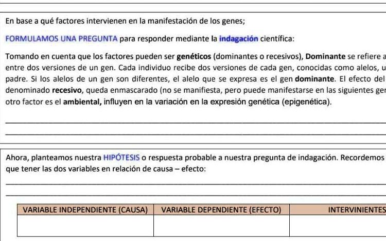 SOLVED: ¿en base a que factores intervienen en la manifestación de los ...
