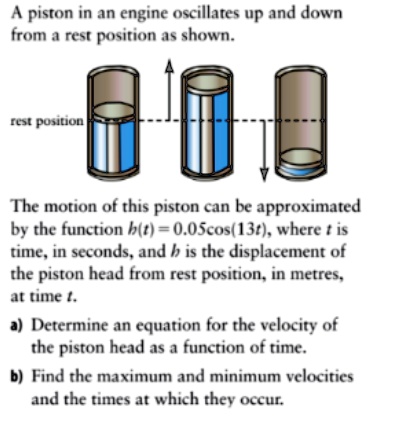 SOLVED: A piston in an engine oscillates up and down from a rest ...