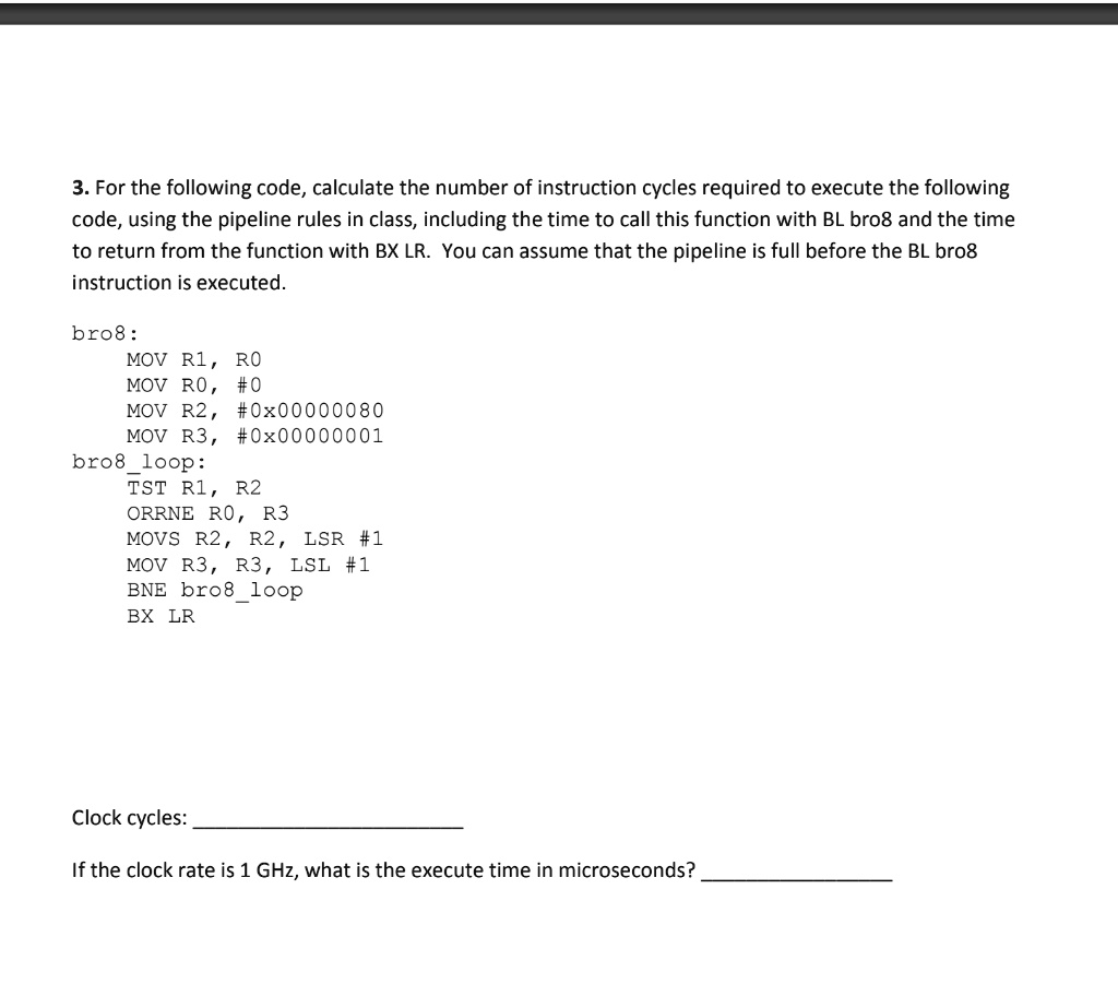 3 For The Following Code Calculate The Number Of Instruction Cycles