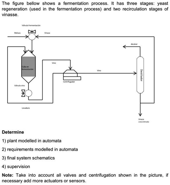 SOLVED: The figure below shows a fermentation process. It has three stages: yeast regeneration ...