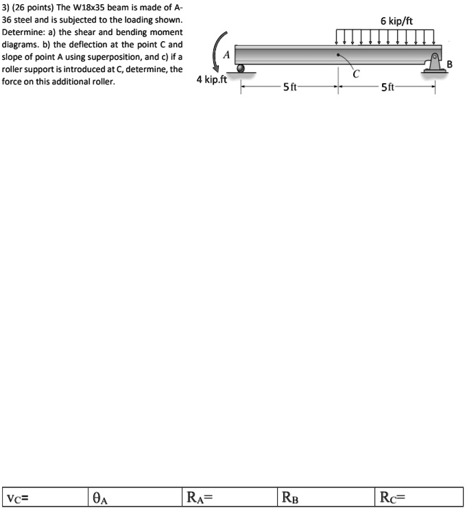 SOLVED: Please help! E = 200 GPa 3) (26 points) The W18x35 beam is made ...
