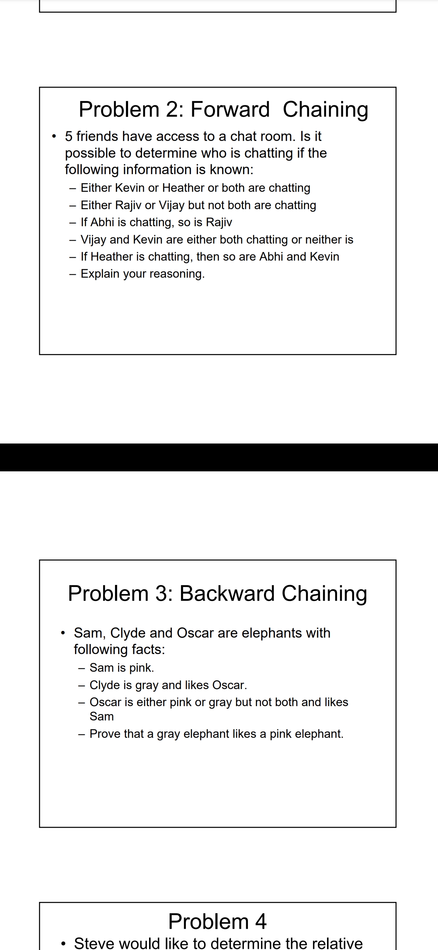 Problem 2: Forward Chaining - 5 friends have access to a chat room. Is ...