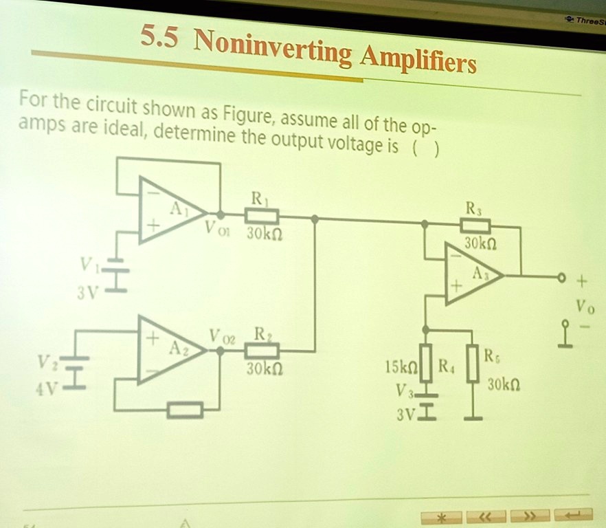 for the circuit shown as figure assume all of the op maps are ideal determine the output voltage ...