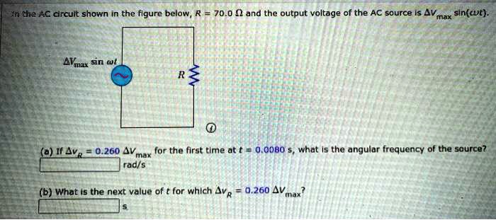 SOLVED:Inl te AC drcult shown in the figure below, 70.0 Q2 and the ...