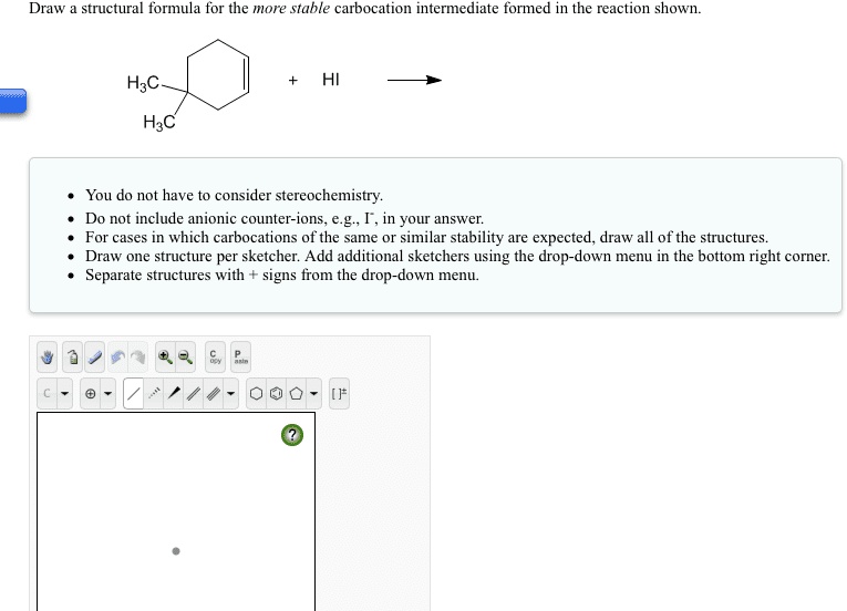 SOLVED: ' a structural formula for the more stable carbocation intermediate formed in the ...