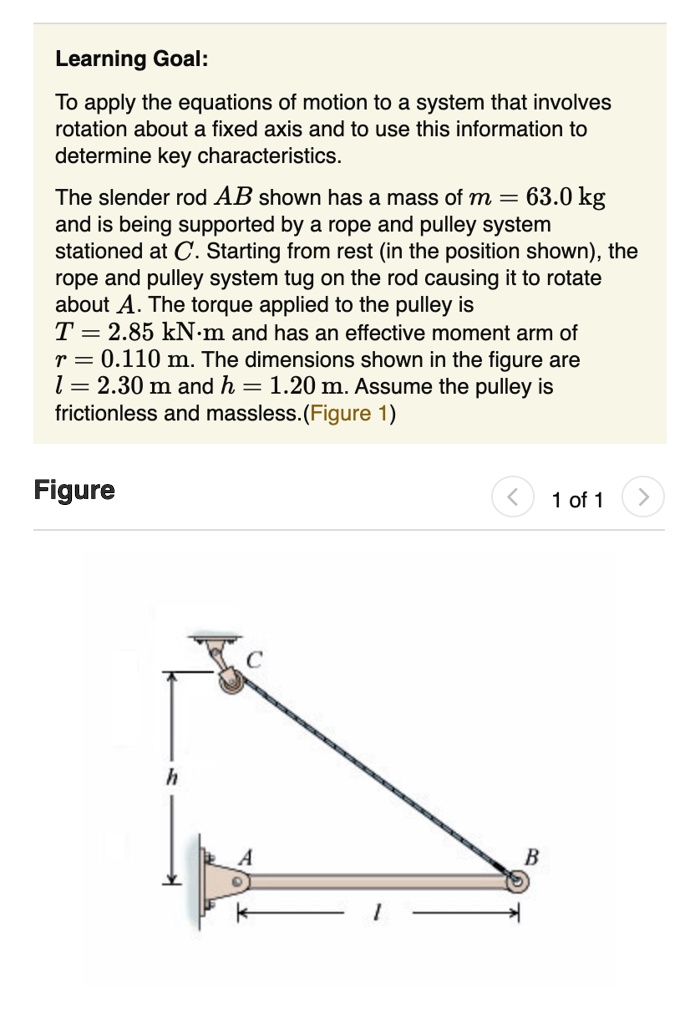 SOLVED: a) Find angular acceleration (a) of the rod. Theta = 4.10 degrees b) Normal component of ...