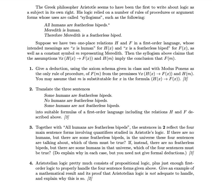 SOLVED: The Greek philosopher Aristotle seems to have been the first to ...