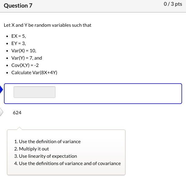 Solved Question 7 0 3pts Let Xand Y Be Random Variables Such That Ex