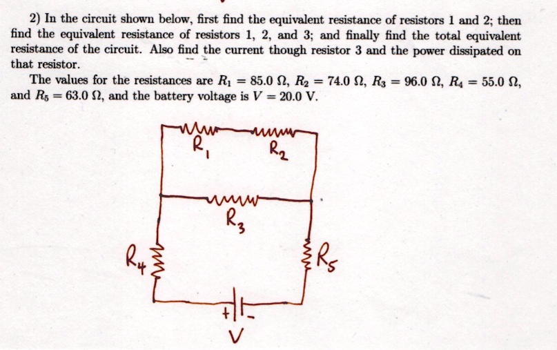 SOLVED:2) In the circuit shown below, first find the equivalent ...