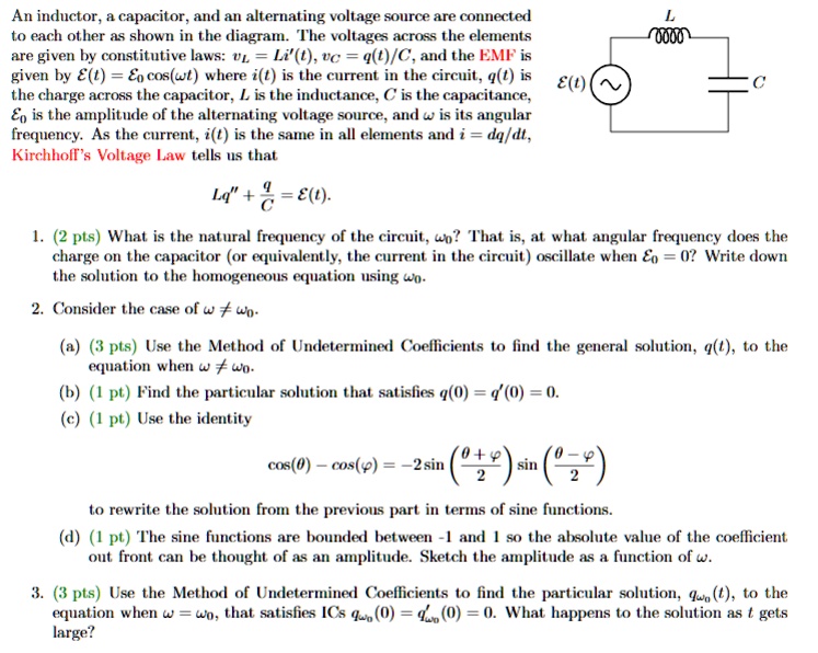 Solved An Inductor A Capacitor And An Alternating Voltage Source Are Connected To Each Other