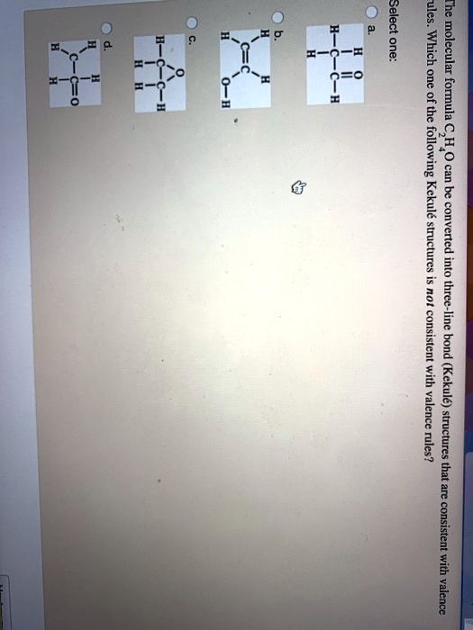 SOLVED: Select Zhles one: Which one molecular formula of the following CH can Kekule be ...