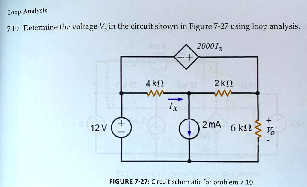 Solved Loop Analysis 710 Determine The Voltage Vo In The Circuit 2302