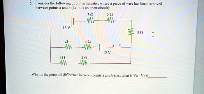 SOLVED: Consider the following circuit schematic, where piece of wire has been removed between ...