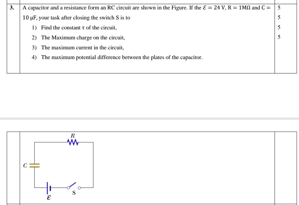 Solved Applied Physics For Engineers Final Exam On Rc Circuits