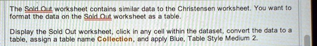 the sold out worksheet contains similar data to the christensen ...