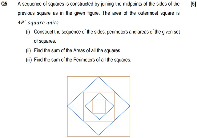 q5 a sequence of squares is constructed by joining the midpoints of the ...