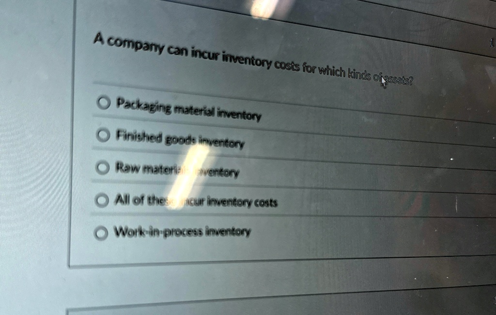 a company can incur inventory costs for which kinds of assets packaging ...