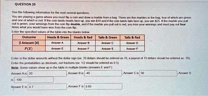SOLVED: Texts: QUESTION 20 Use the following information for the next ...